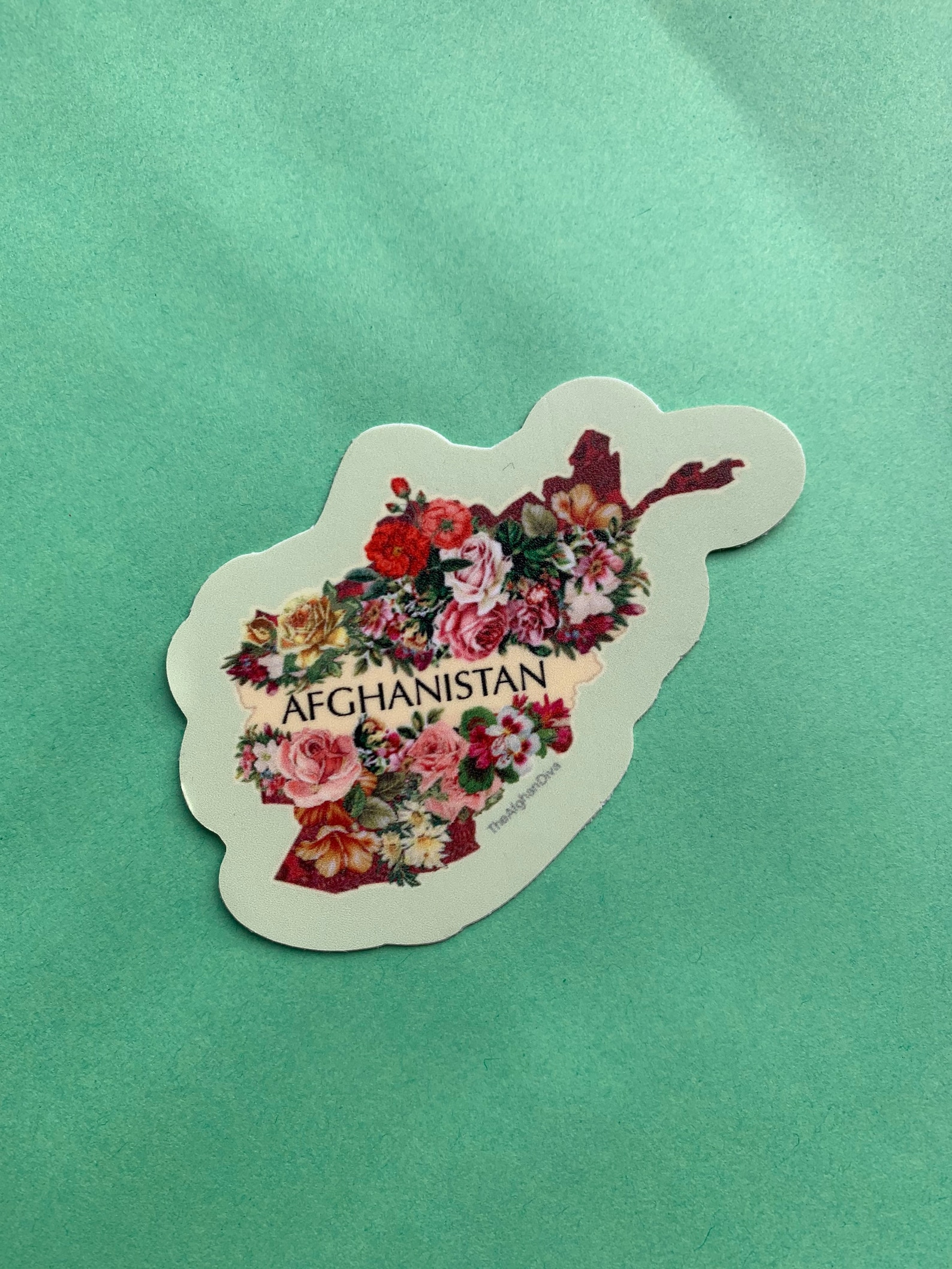 Afghanistan Floral Map Vinyl Sticker Afghan Sticker | Etsy