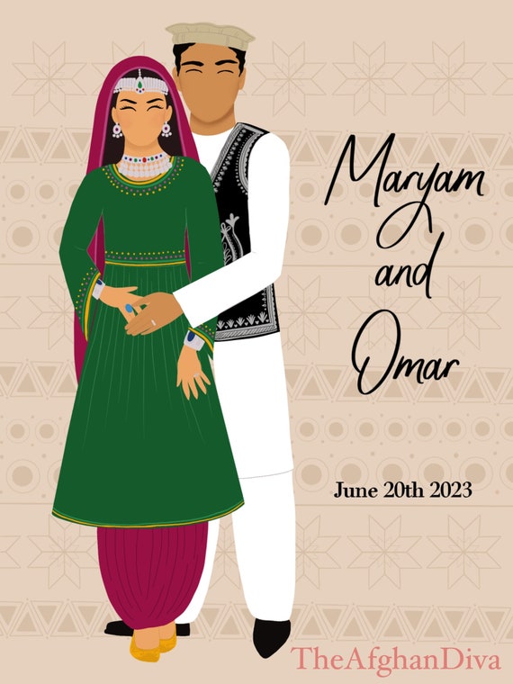 Afghan Bride and Groom Wedding Nikkah Invitation Wedding Sign - Etsy