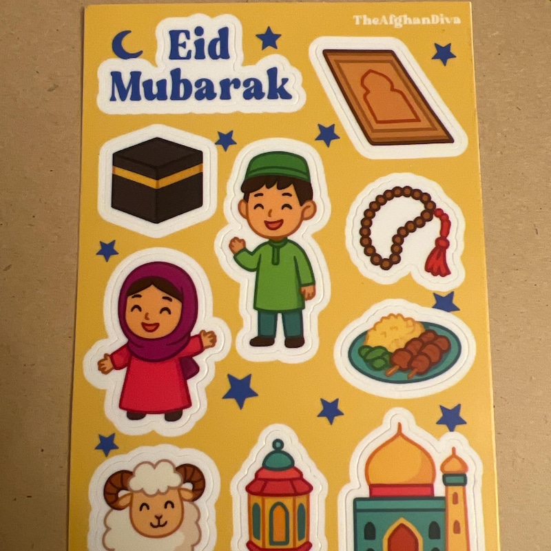 Eid Mubarak Stickers Sheet - Etsy