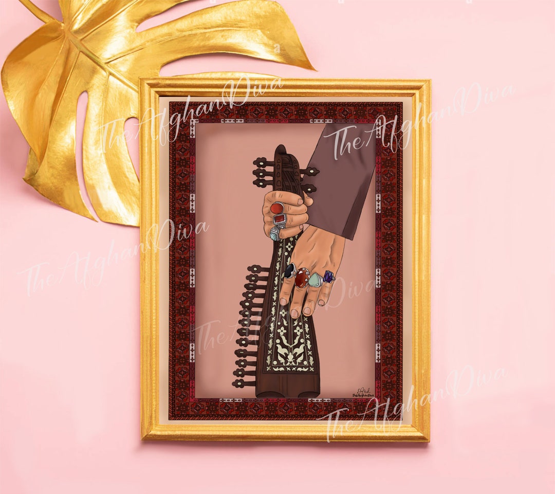 Rubab With Rings Afghan Art Drawing Print by Theafghandiva - Etsy