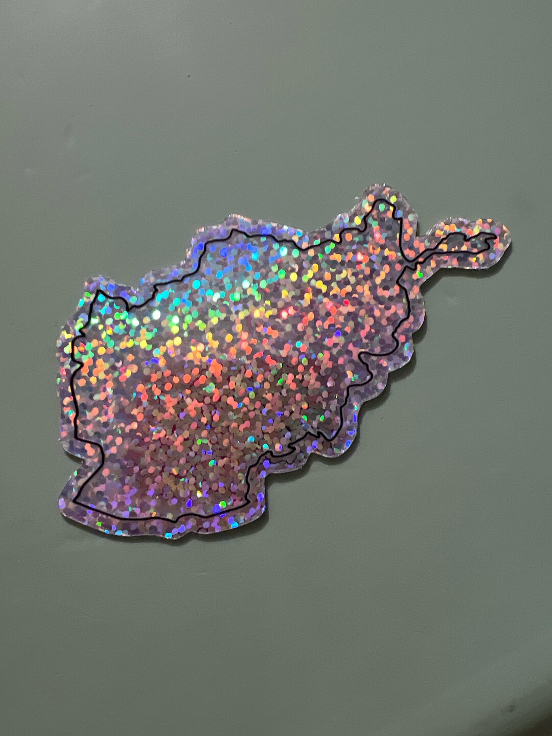 Afghanistan Holographic Map Vinyl Sticker Afghan Sticker - Etsy