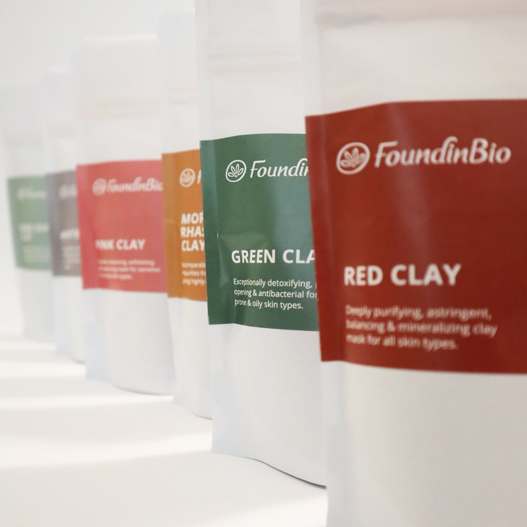 Face Clay Masks Natural Powder, 6 Clay Sample Pack, Organic Face Mask ...