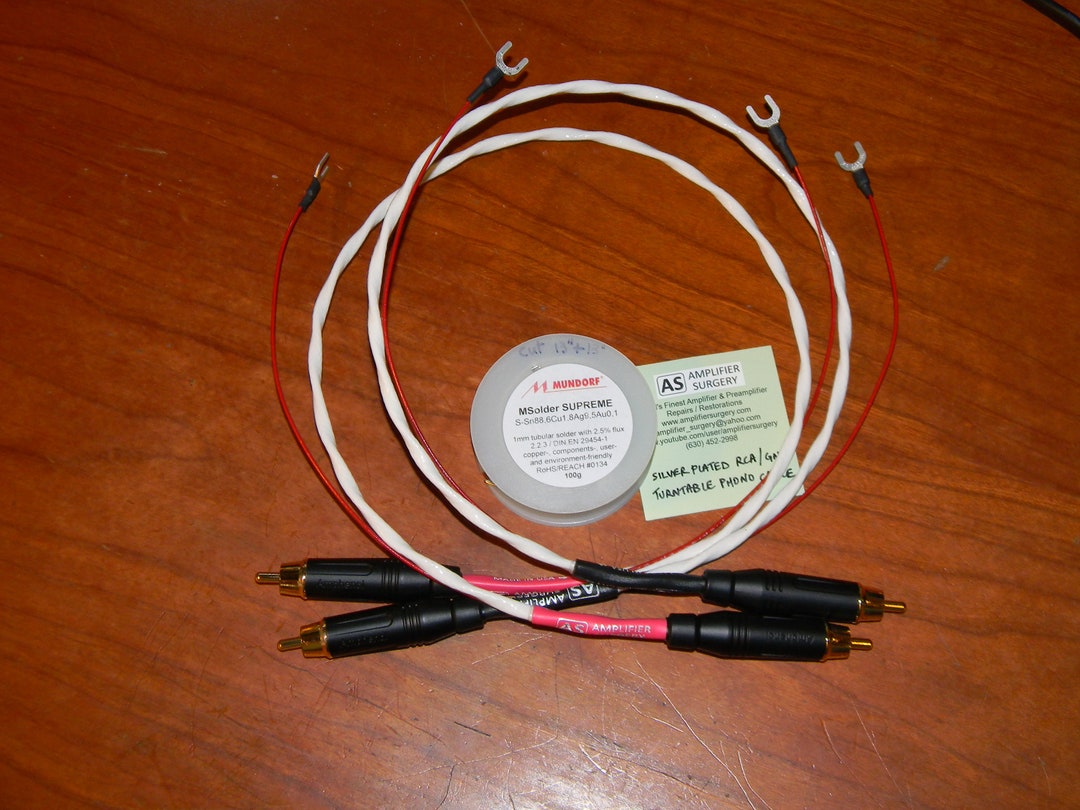 Silver Plated Phono RCA Interconnect Audio Cable for Turntable Use With ...