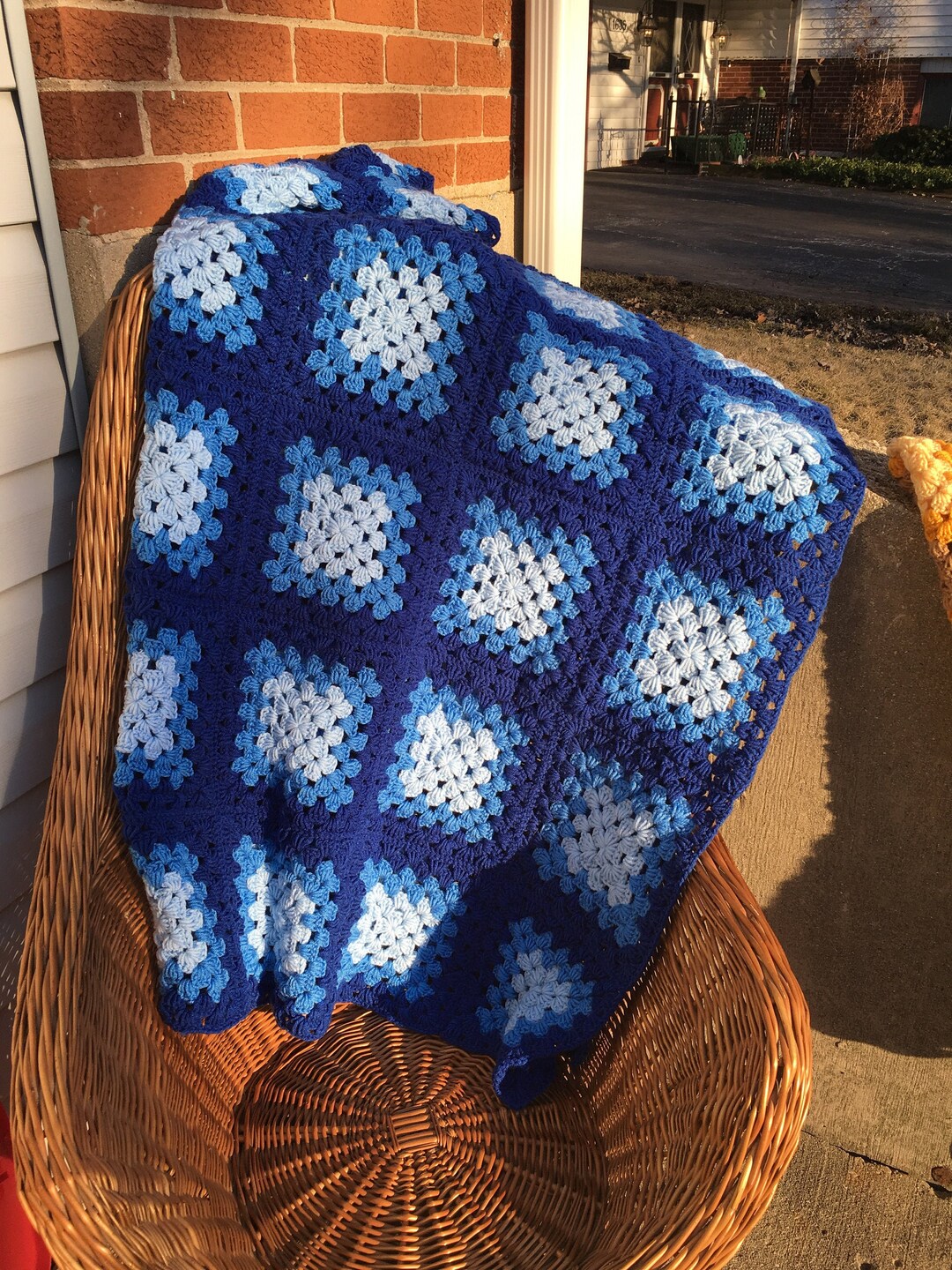 Light Blue, Delft Blue and Blue Afghan, 54" X 63" - Etsy