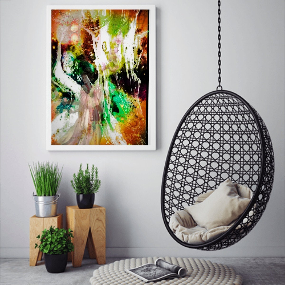 Hidden Items Abstract Wall Art - Etsy