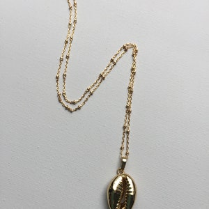 Gold Cowrie Shell Necklace, Cowrie Necklace, Gold Necklace, Shell ...