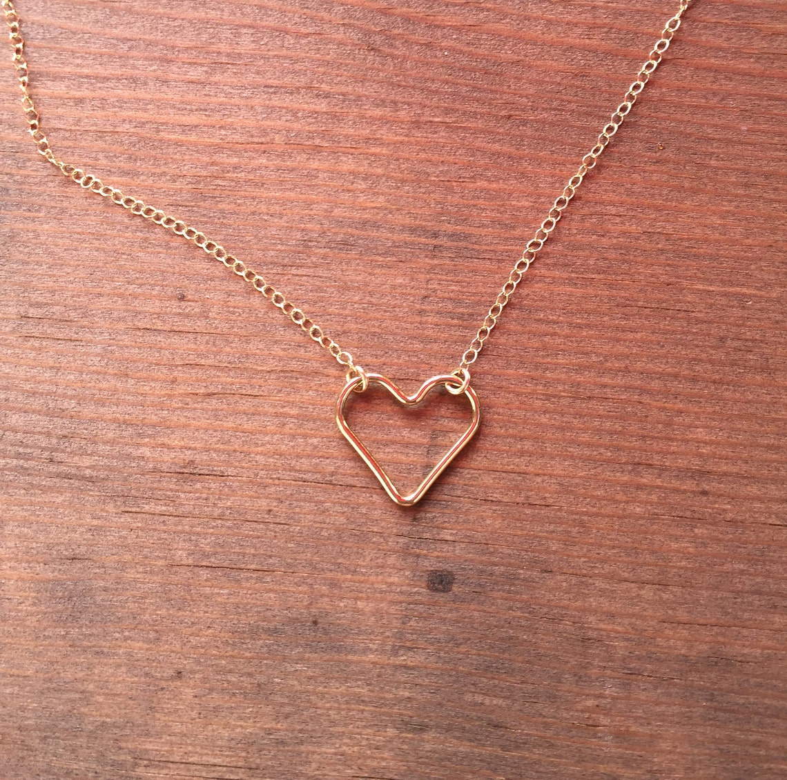 Collar del corazón collar de oro collar de plata collar | Etsy