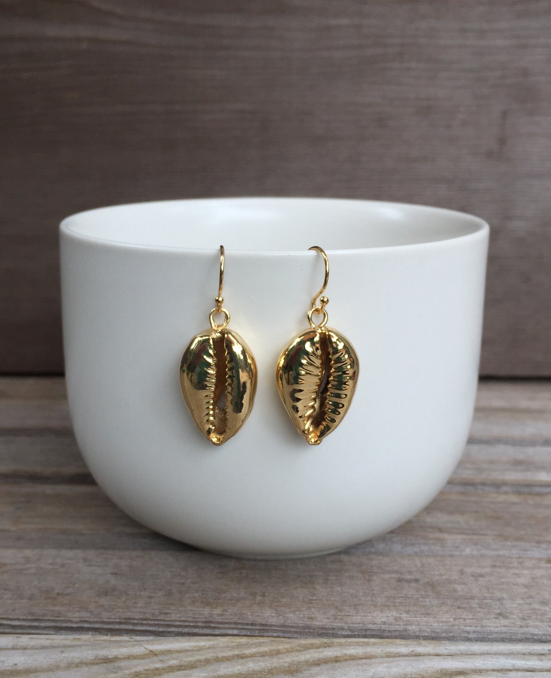 Gold Cowrie Shell Earrings