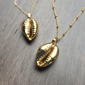 Gold Cowrie Shell Necklace, Cowrie Necklace, Gold Necklace, Shell ...