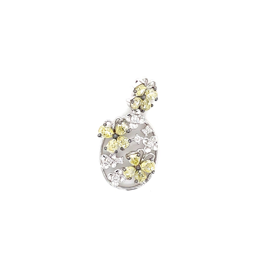 White Diamond and Fancy Colored Diamond Pendant - Etsy