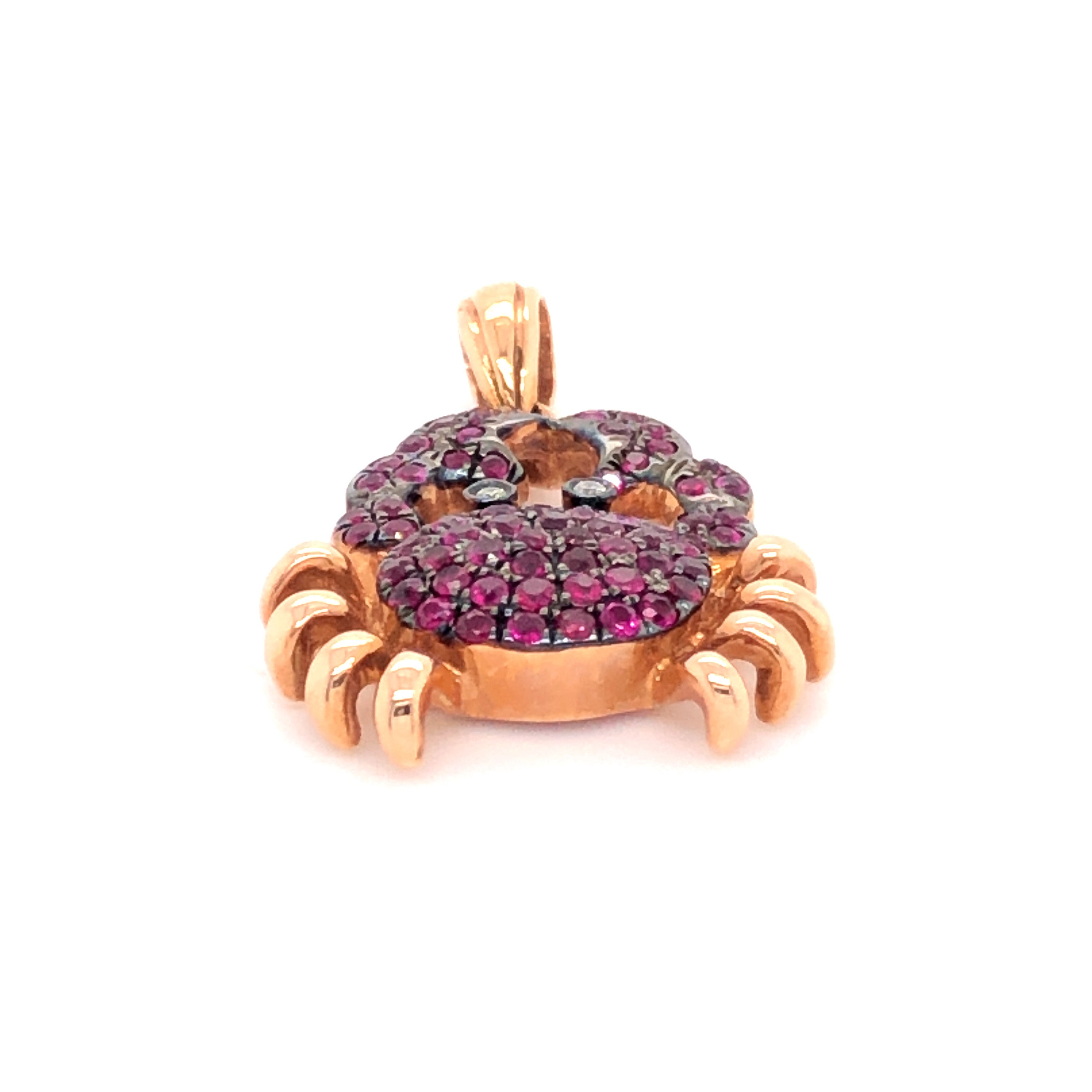 Ruby and White Diamond Crab Pendant - Etsy