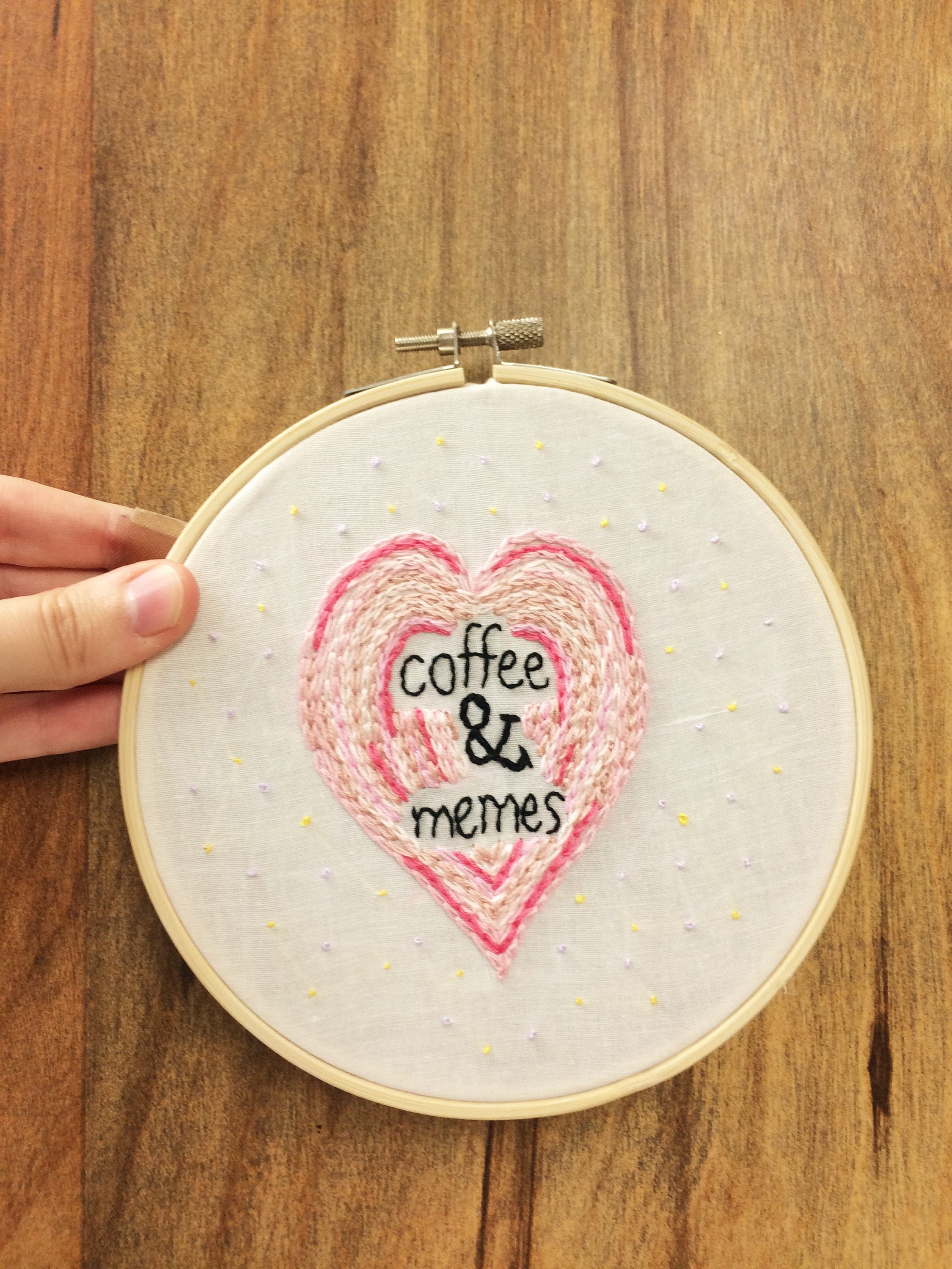 Coffee & Memes * Embroidered Hoop - Etsy