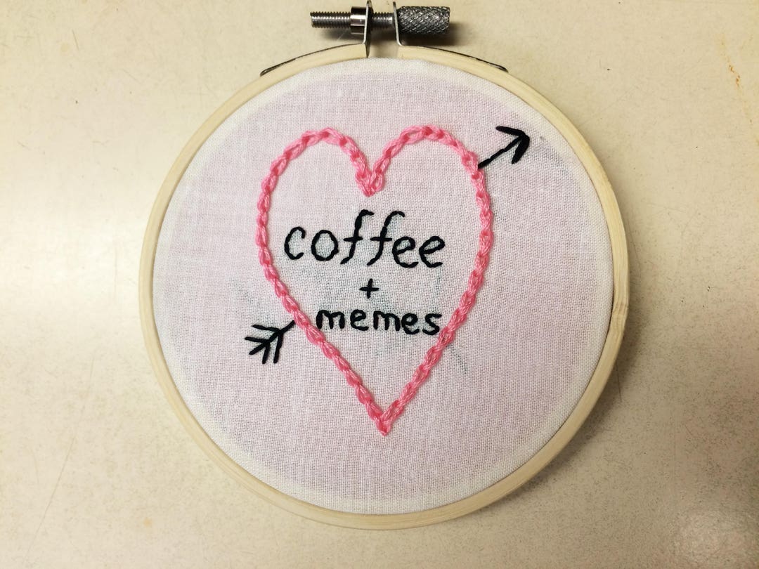 Coffee & Memes 4" Embroidery - Etsy