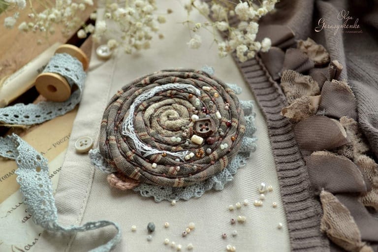 Textile Flower Brooch Fabric Brooches Autumn Brooch Dress | Etsy