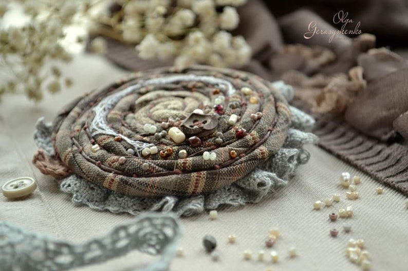 Textile Flower Brooch Fabric Brooches Autumn Brooch Dress | Etsy