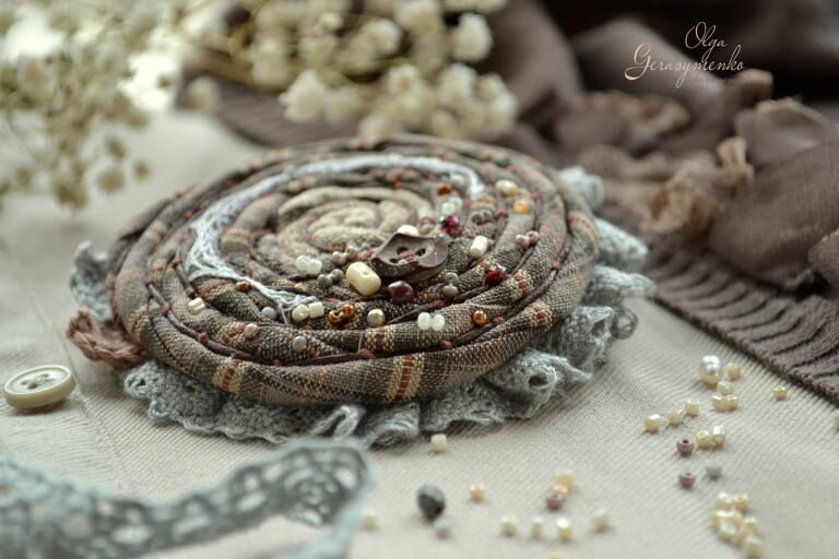 Textile Flower Brooch Fabric Brooches Autumn Brooch Dress | Etsy