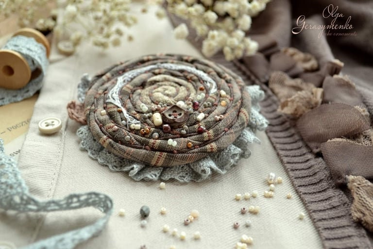 Textile Flower Brooch Fabric Brooches Autumn Brooch Dress | Etsy