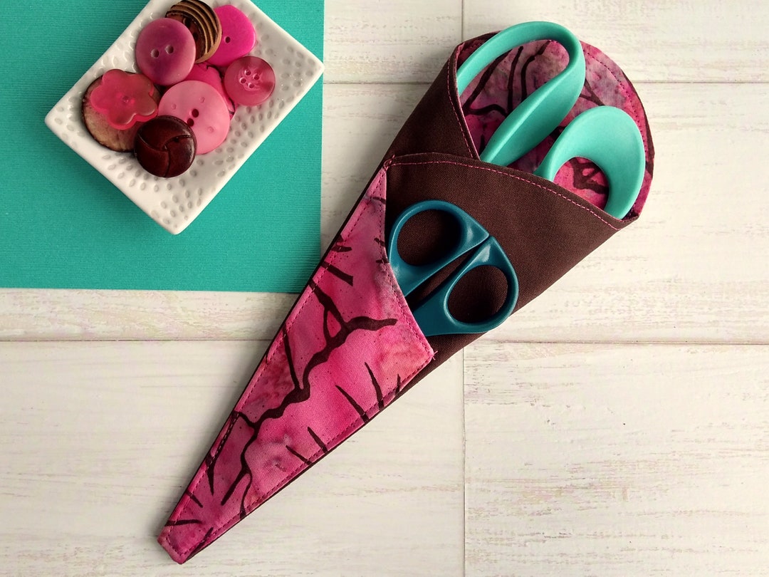 Scissors Case, Pink Batik//sewing, Crafts, Papercraft, Art, Shears ...