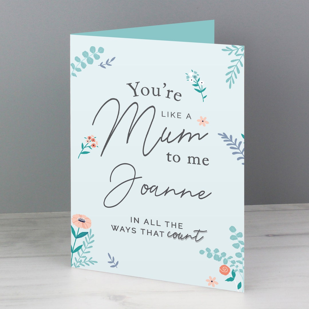 Personalised You're Like A Mum to Me Card Mothers Day Step - Etsy UK