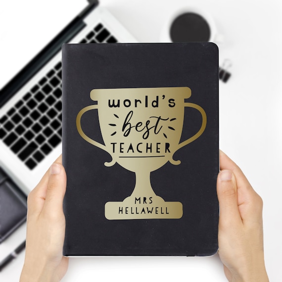Personalised Worlds Best Teacher Trophy Black Hardback - Etsy