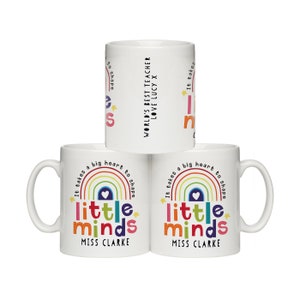 Personalised Shape Little Minds Teacher Childminder Mug - Etsy UK