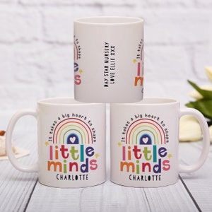 Personalised Shape Little Minds Teacher Childminder Mug - Etsy UK