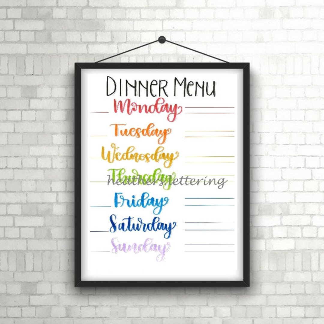 Rainbow Dinner Menu Template PRINTABLE - Etsy