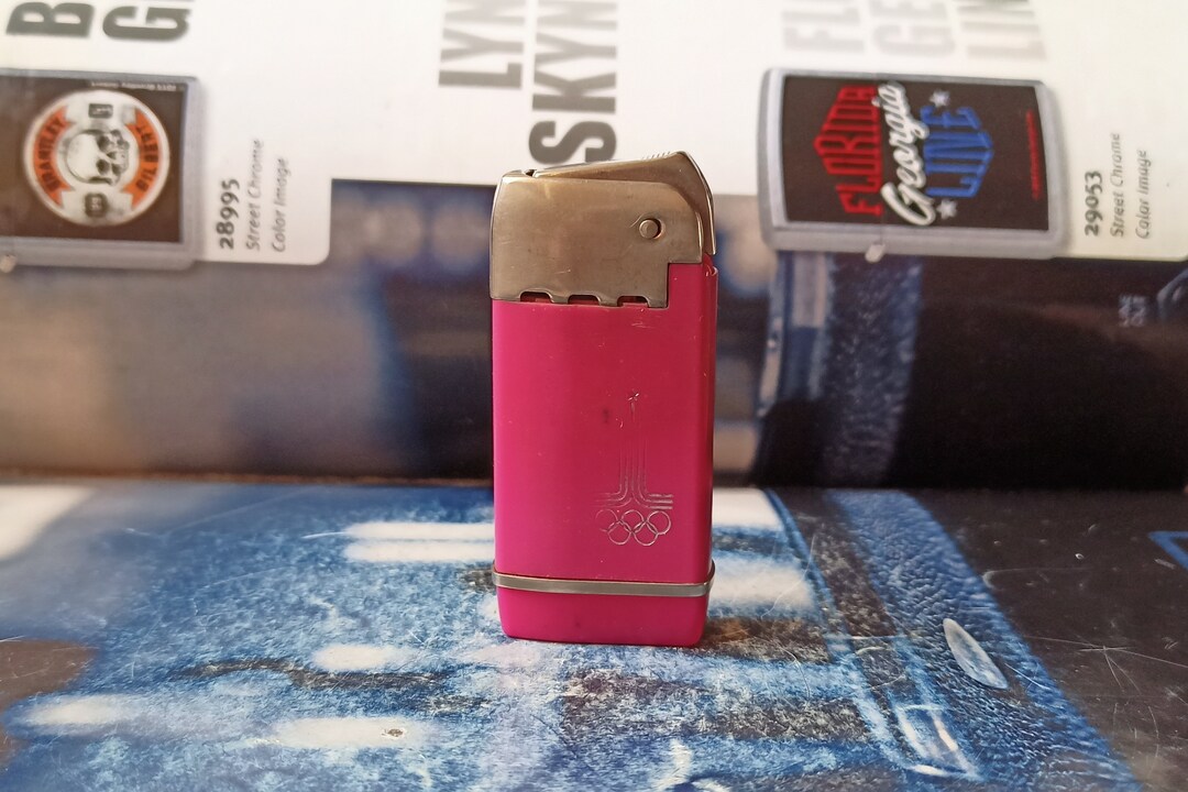 Rare Beautiful Vintage Soviet Pocket Petrol Lighter, Moscow Olympic ...