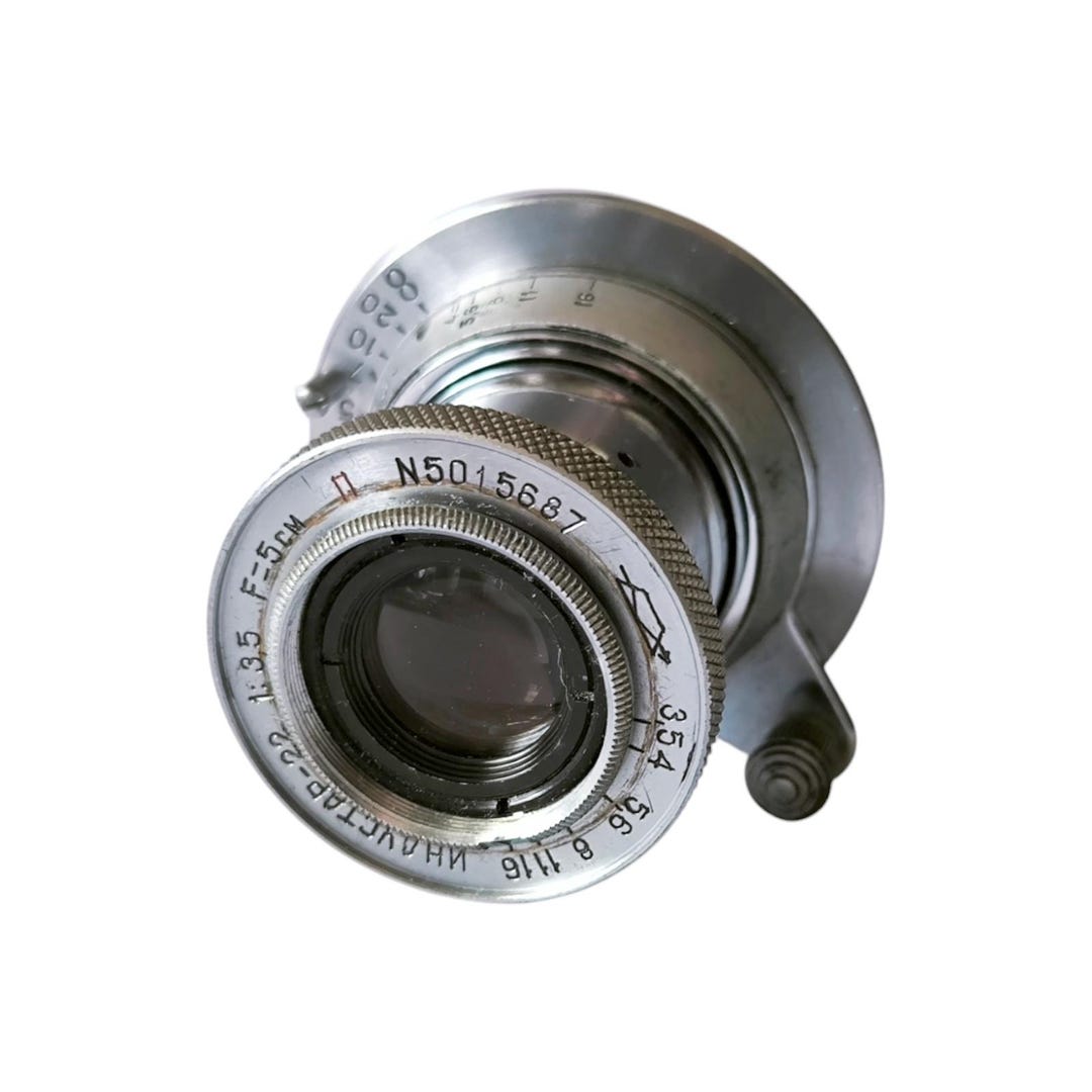 Rare!! Industar-22, Soviet Russian Lens, 3.5/50mm, Leica Copy, Red P ...