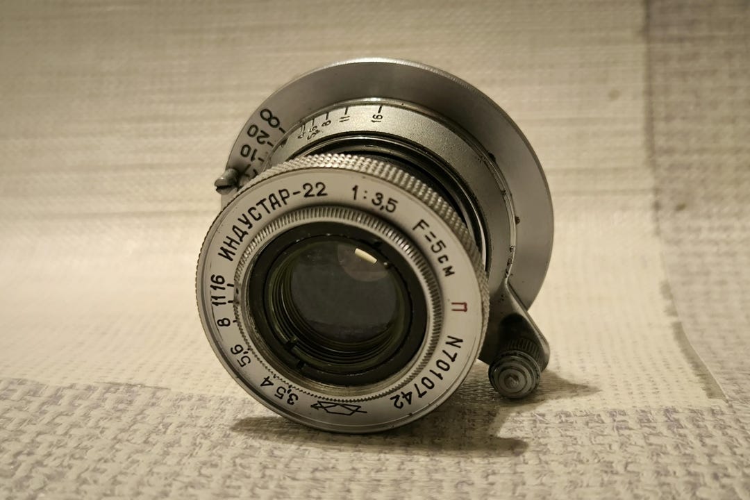 Rare Industar-22, Soviet Russian Lens, 3.5/50mm, Leica Copy, Red P, M39 ...