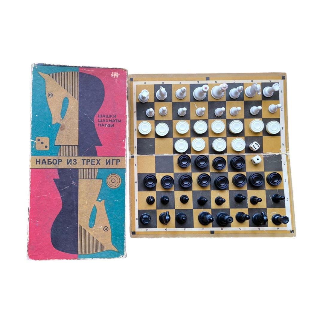 Vintage 3 Games Set!! Chess, Checkers 64, Backgammon - Great Condition ...