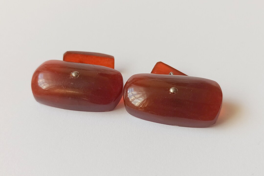 Beautiful Vintage Genuine Baltic Sea Amber Cufflinks, Great Condition ...