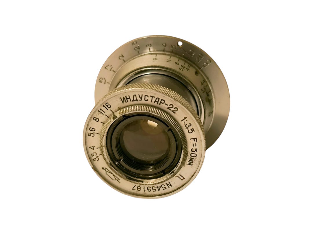 Rare!! Industar-22, Soviet Russian Lens, 3.5/50mm, Leica Copy, Red P ...