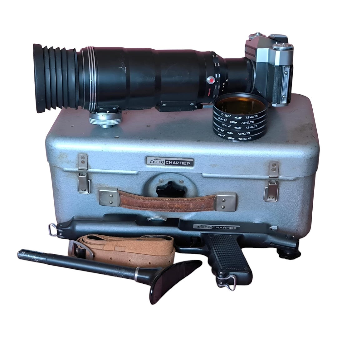 Rare!! Photosniper Set - Zenit ES Camera, Tair-3 FS 4,5/300, Filters ...