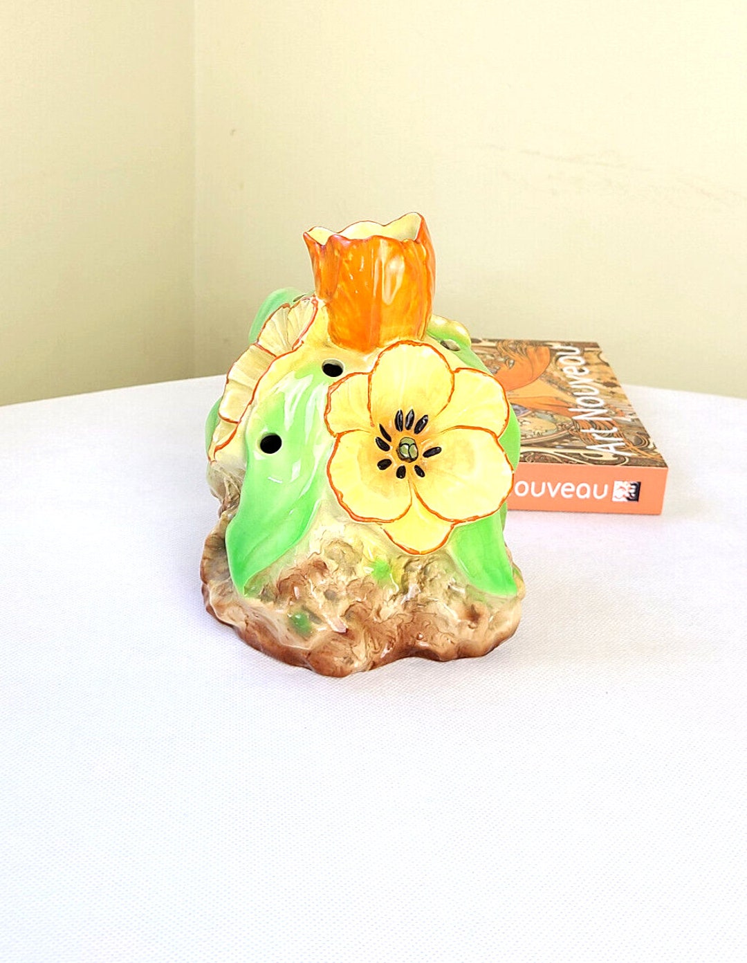 Art Deco Falcon Ware Tulip Crocus Flower Vase Orange Yellow - Etsy