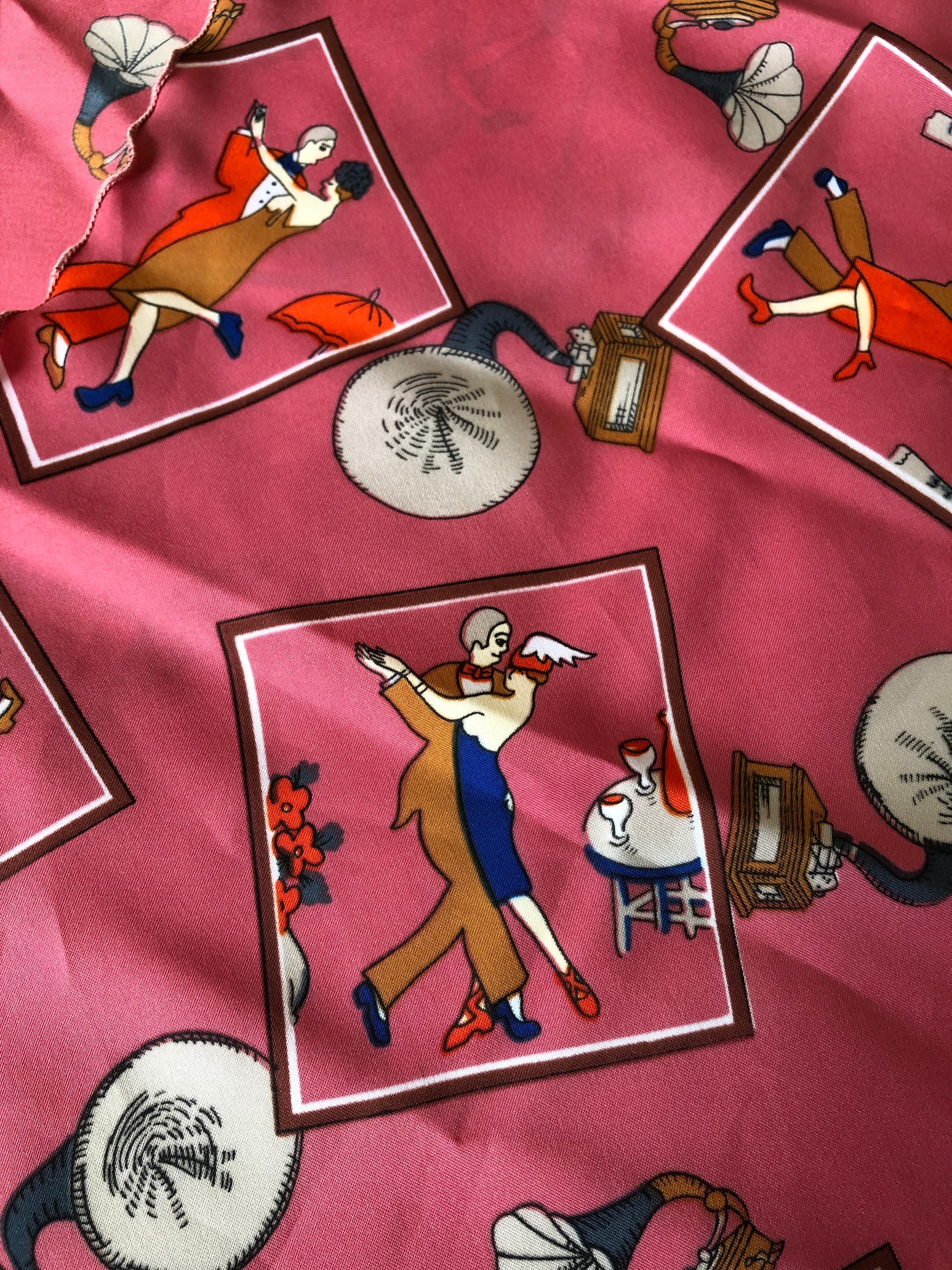 Vintage 1920s Style Flapper Girl Bawdy Risqué Dancers Pink Skinny Scarf ...