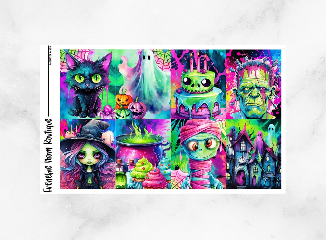 Deluxe Weekly Vertical Sticker Kit monster Mash - Etsy