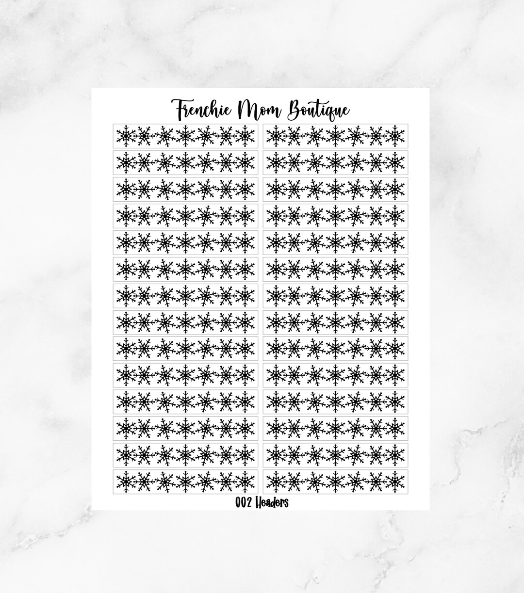 PRINTABLE Foil Ready // 002 Headers // Cut Line Files // Instant ...