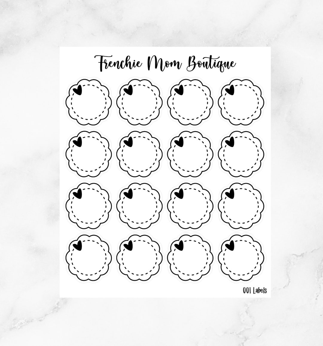 Printable Foil Ready Labels // 001 Circle Scallops // - Etsy