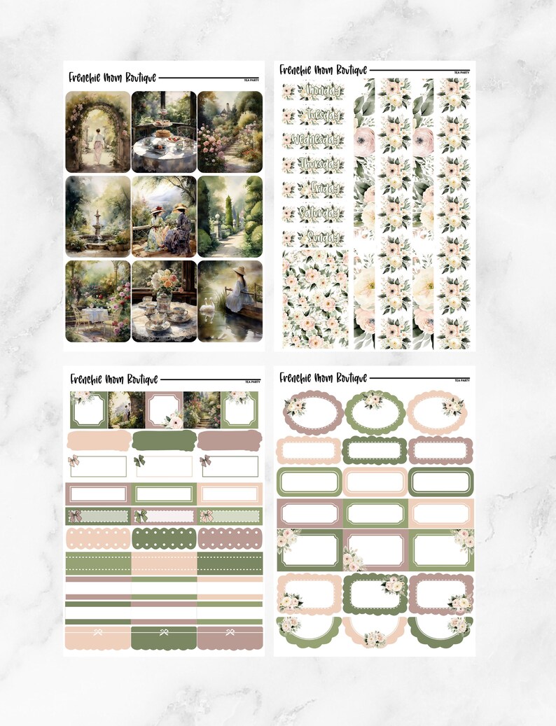 PRINTABLE // Tea Party // Printable Weekly Kit // Printable PNG // Cut ...