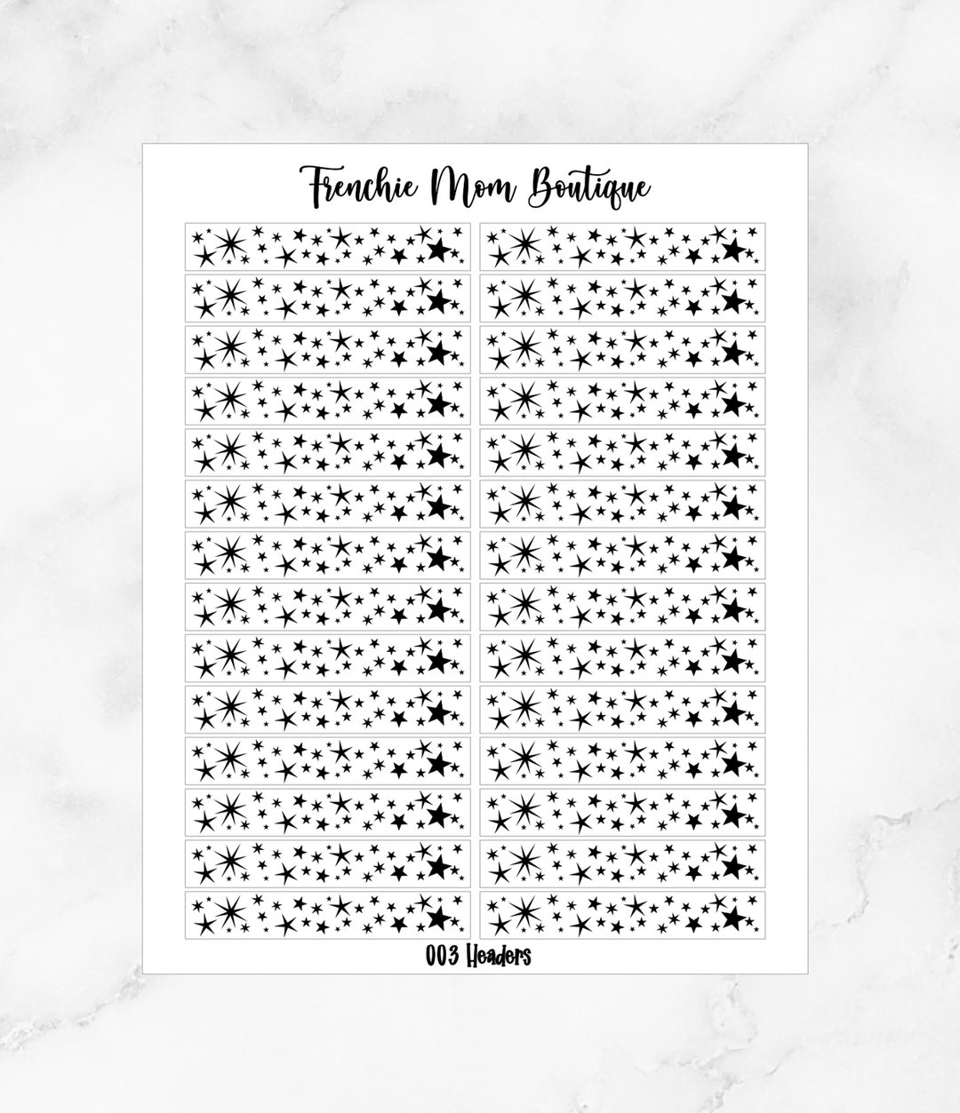 PRINTABLE Foil Ready // 003 Headers // Cut Line Files // Instant ...