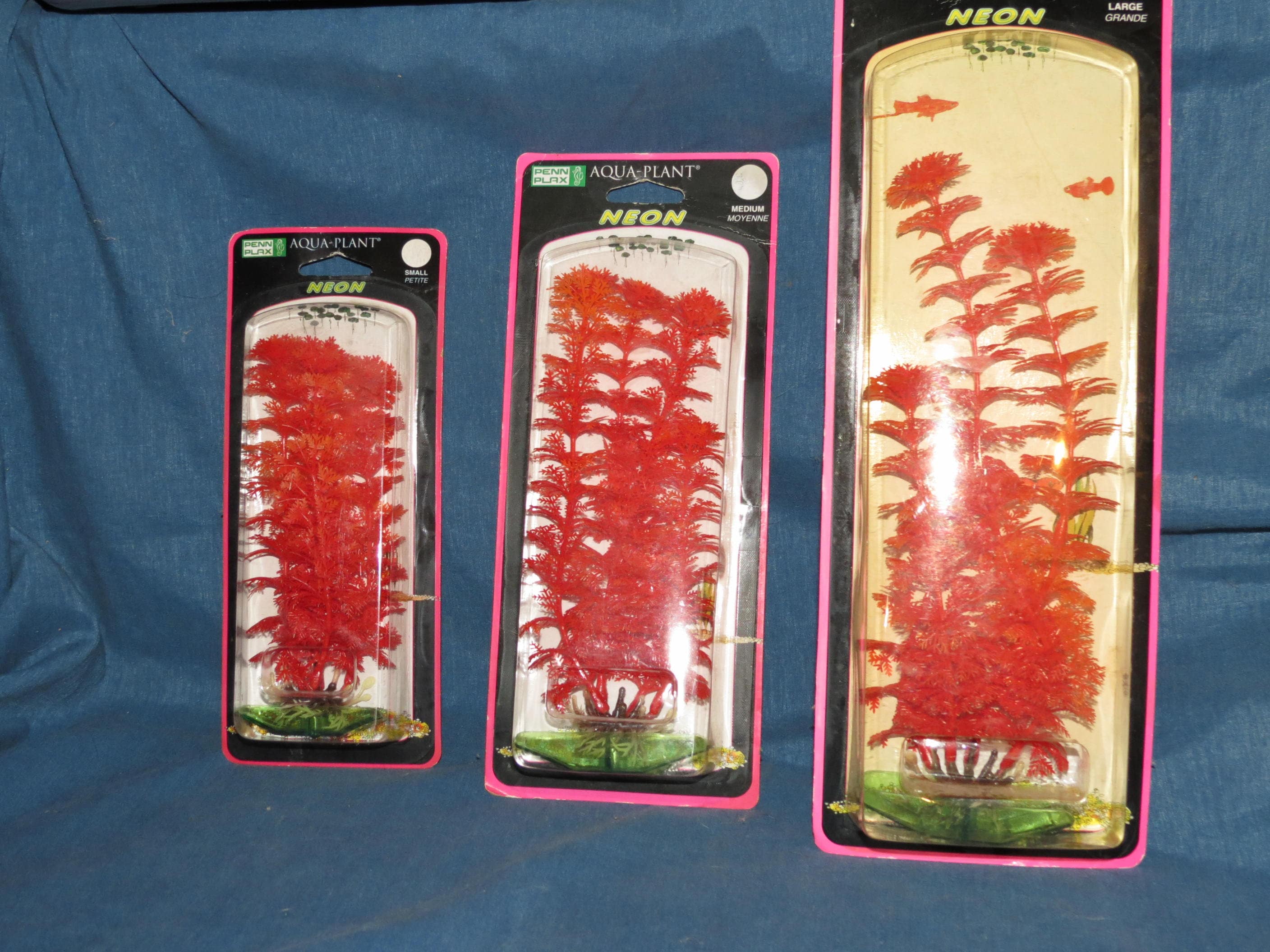 Set of 3 Sizes Vintage 1999 Penn Plax Red Orange Ambulia Free USA ...