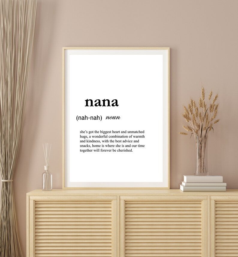 Nana Print, Nana Definition, Granny Print, Grandma Wall Art, Digital ...