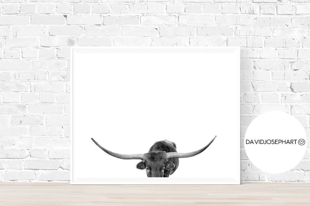 Longhorn Print, Cow Print, Texas Cow Print, Animal Print, Modern ...