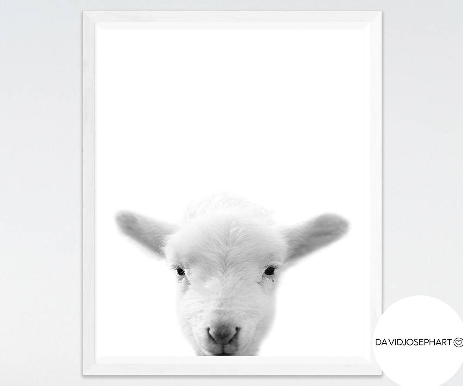 Sheep Print Baby Sheep Poster Nursery Wall Art Scandinavian - Etsy