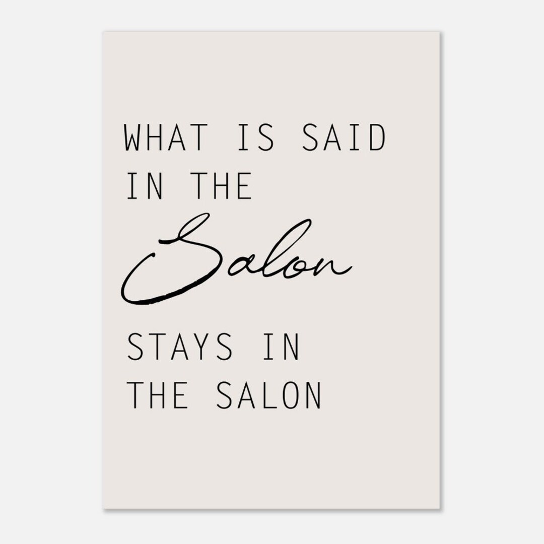 Salon UNFRAMED POSTER Salon Print Salon Accessories Beauty Salon ...