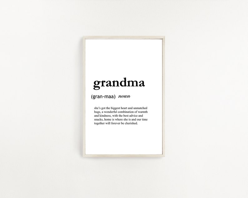 Grandma, Grandma Definition, Granny Print, Grandma Wall Art, Digital ...