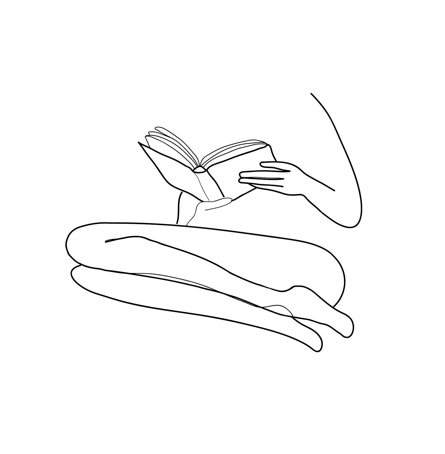 Woman Reading SVG Line Art Vector SVG Female SVG Line - Etsy