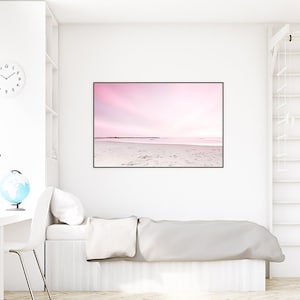 Pink Beach, Pink Sunset Print, Pink Beach Wall Art, Landscape Wall Art ...
