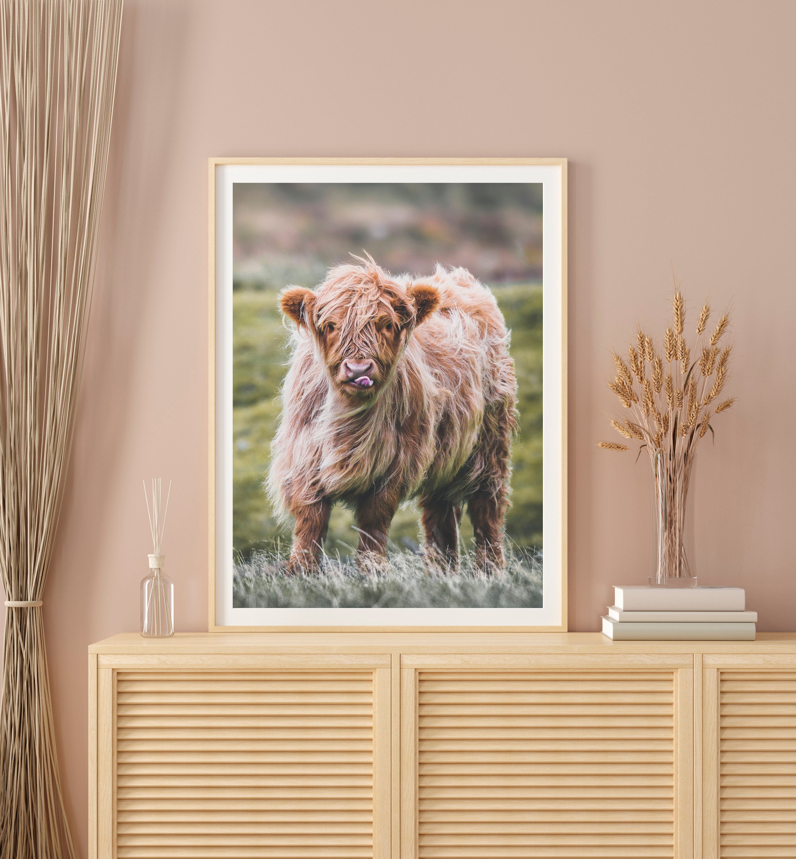 Highland Calf Print, Highland Cow Poster, Scottish Calf Decor, Nursery ...